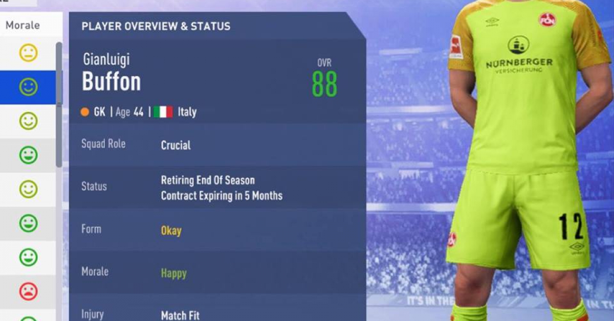 W tym wieku Buffon w grze FIFA 19 przechodzi na EMERYTURĘ :D - Footroll